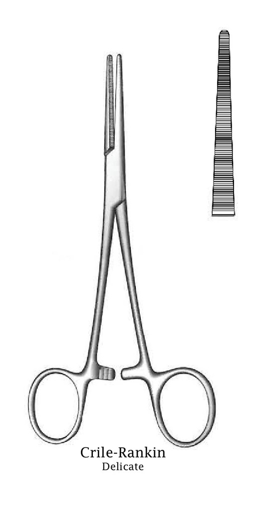 Pinza para arteria Crile-Rankin, recta, delicada - longitud = 18 cm / 7 ...